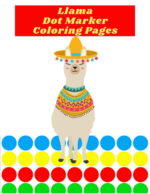 30 Children's Llama Dot Marker Coloring Pages for the Kids - Etsy