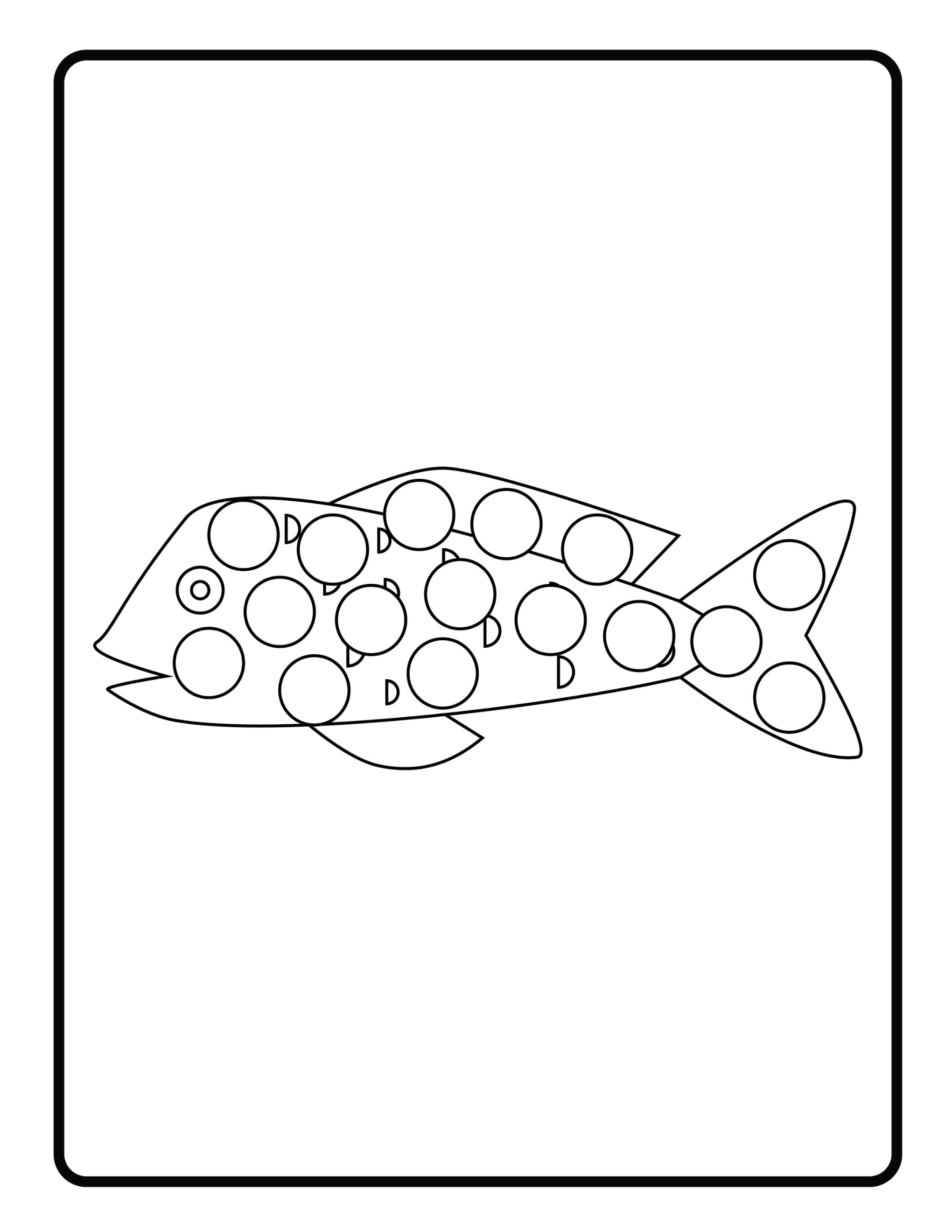 30 Children's Fish and Sea Animals Dot Marker Coloring Pages for the ...