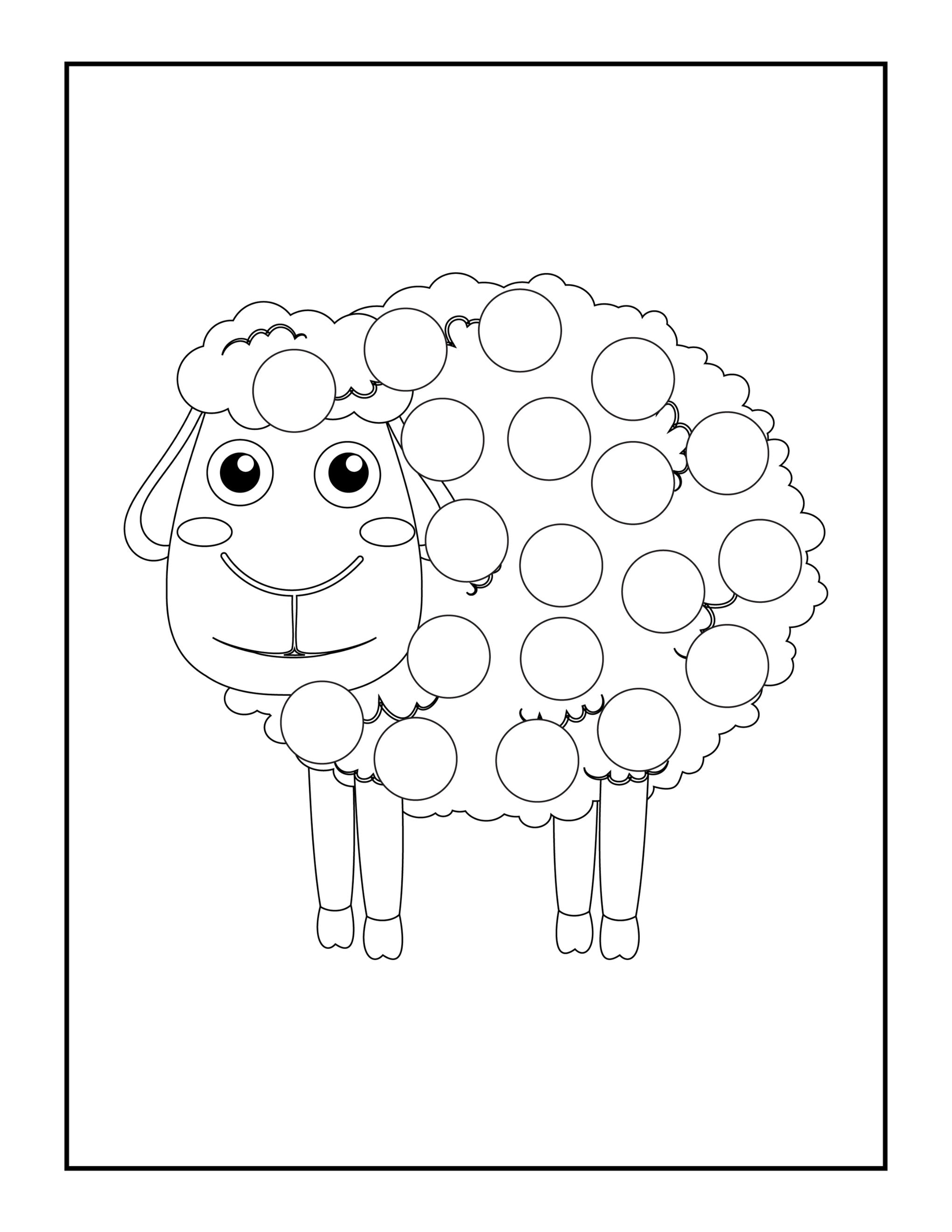 29 Children's Sheep Dot Marker Coloring Pages for the Kids in Your ...