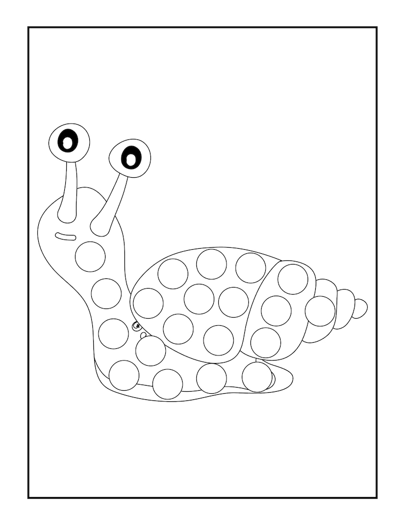 30 Children's Snail Dot Marker Coloring Pages for the Kids in Your ...