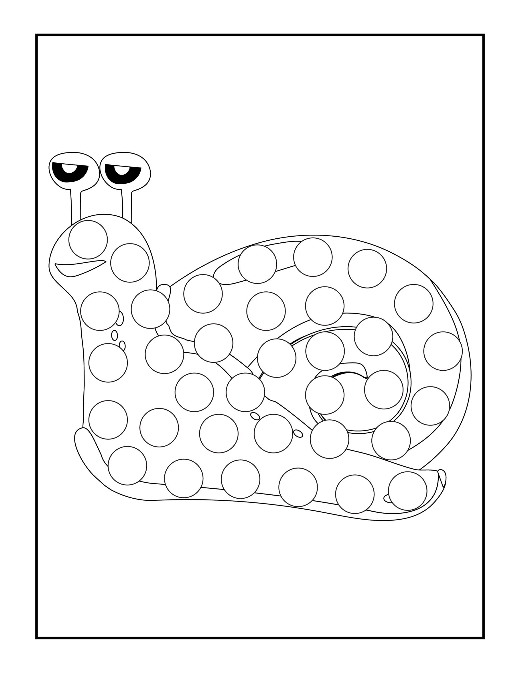 30 Children's Snail Dot Marker Coloring Pages for the Kids in Your ...