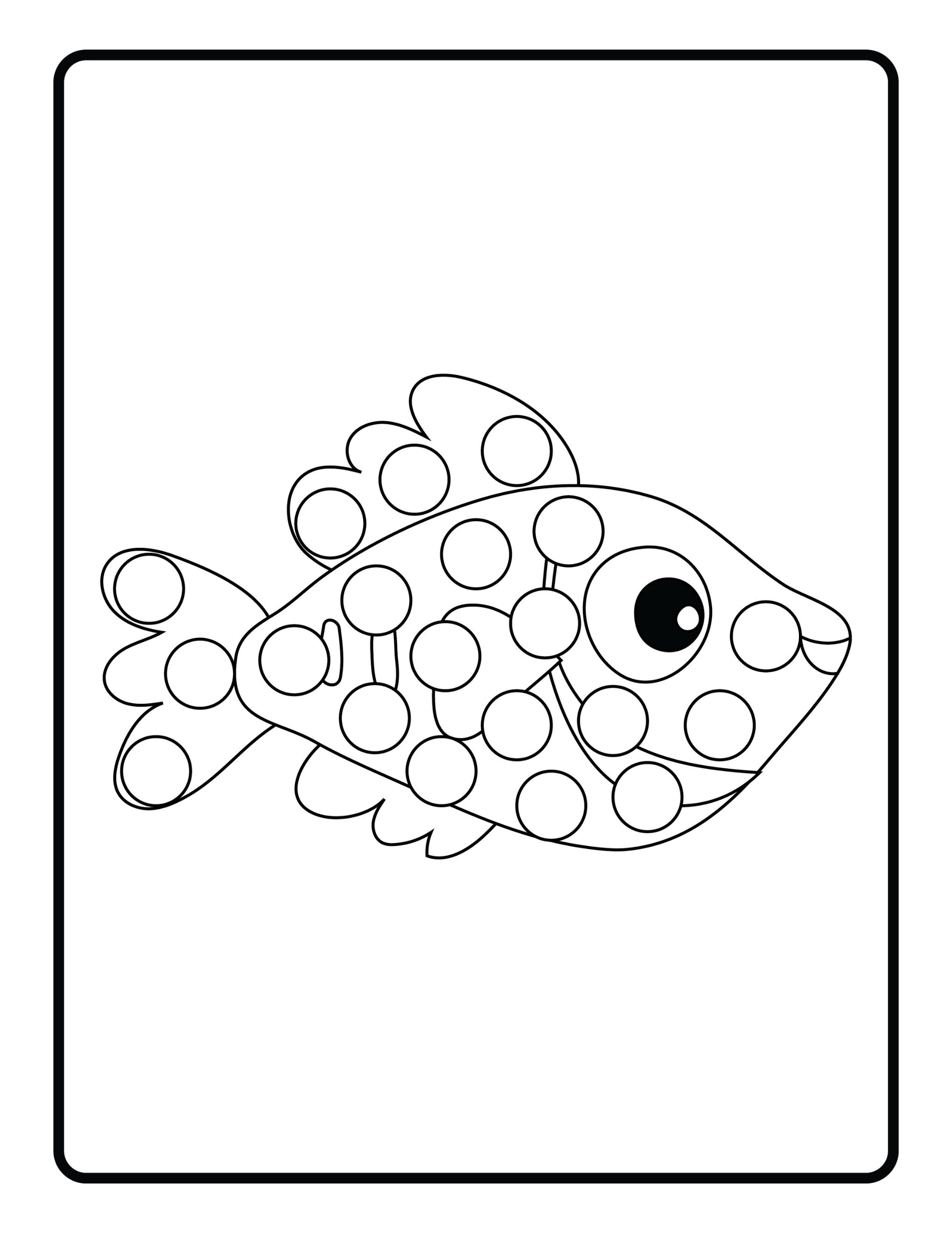 30 Children's Fish and Sea Animals Dot Marker Coloring Pages for the ...