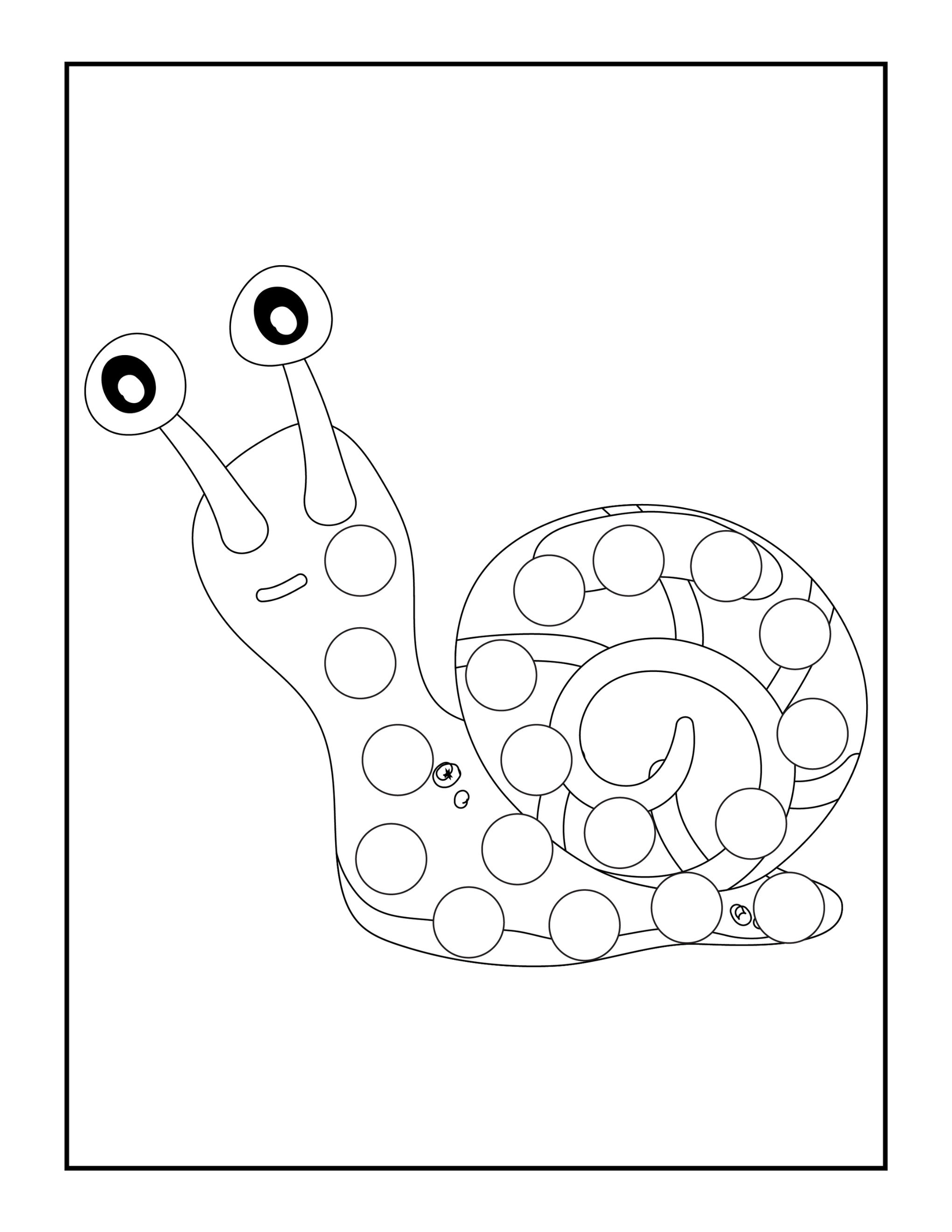 30 Children's Snail Dot Marker Coloring Pages for the Kids in Your ...
