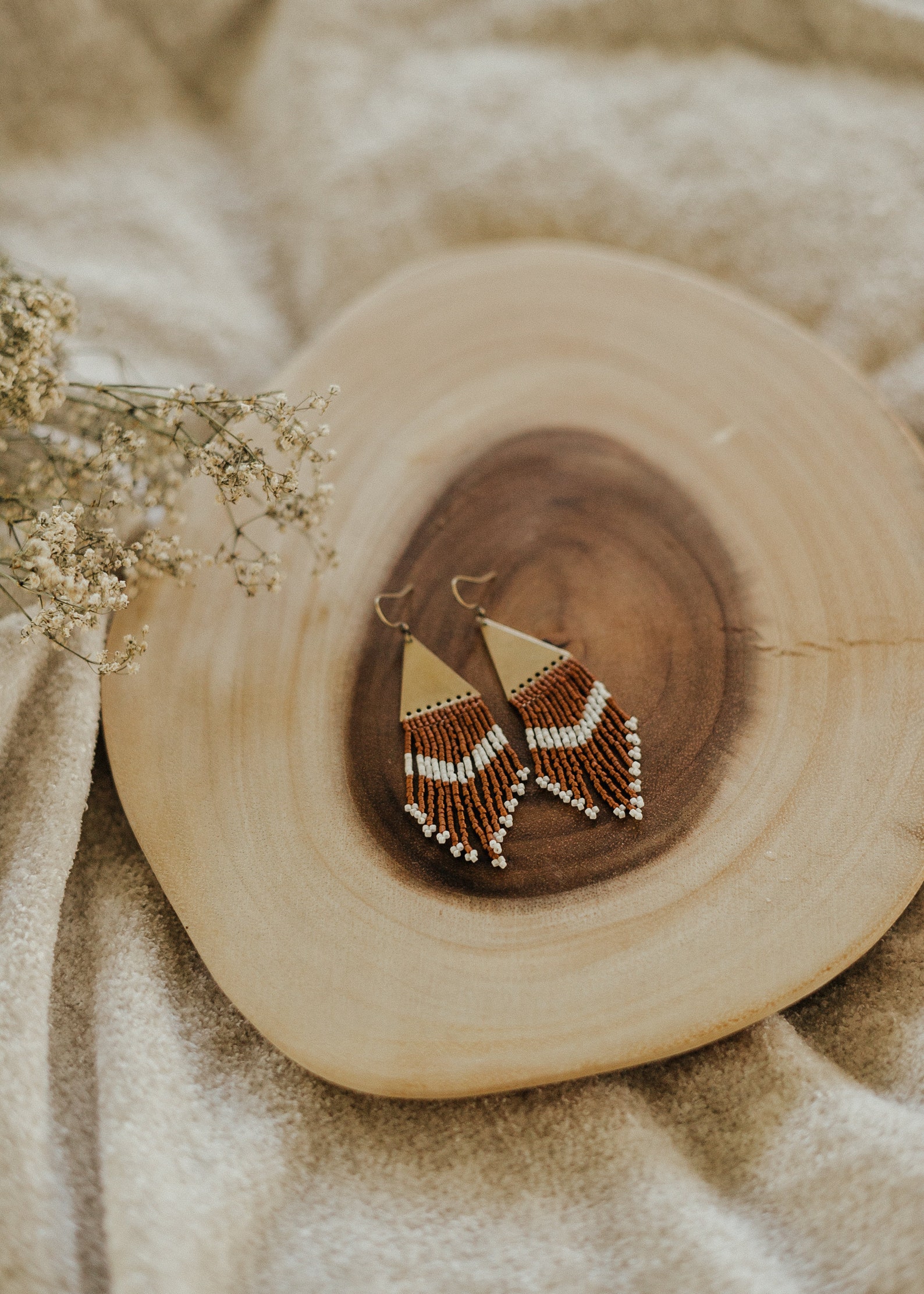 Liv / Rust / Nature Inspired Seed Beaded Earrings / Native - Etsy