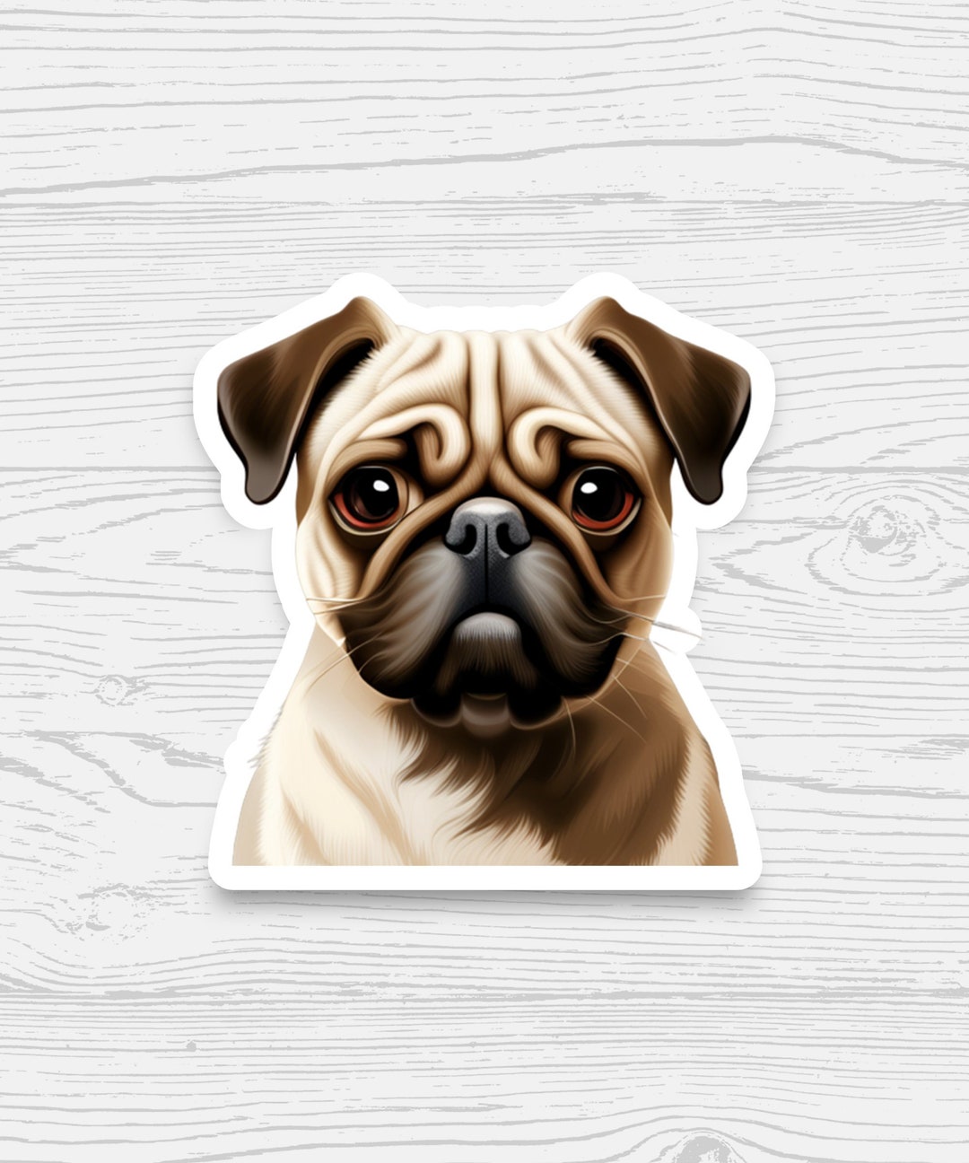 Serious Pug Close up Face Sticker Dogs Fun Sticker Vinyl - Etsy