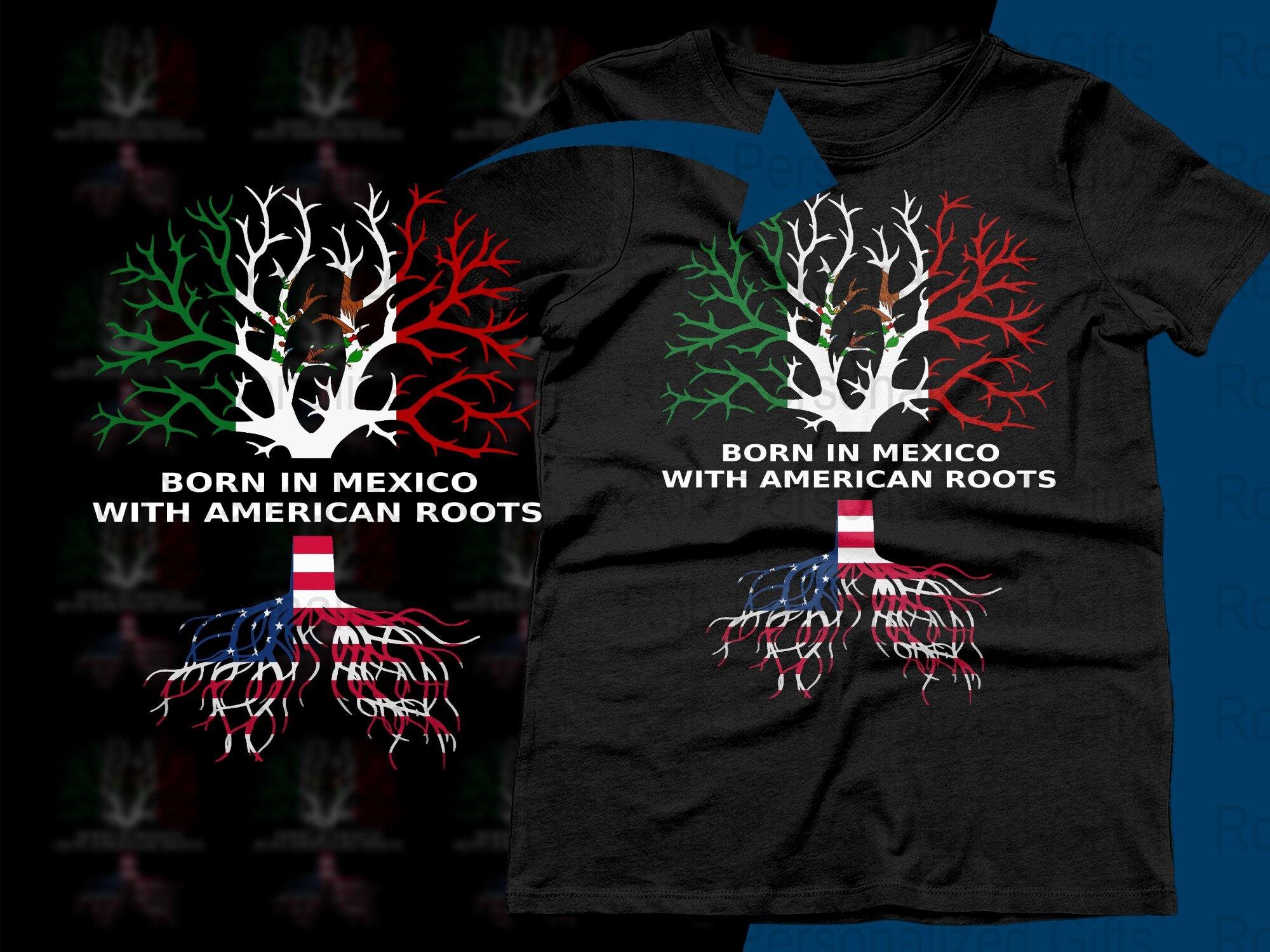 Mexican American Flag and Tree Roots Digital Art, Patriotic Wall Decor ...