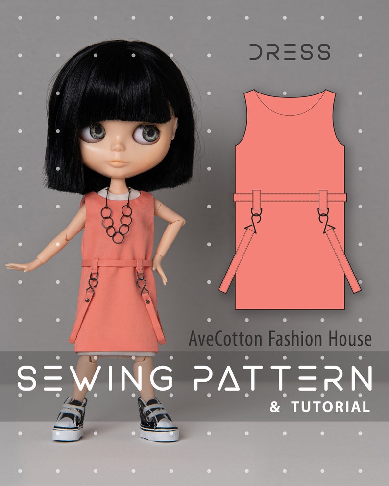 Blythe Dress Sewing Pattern Tutorial Blythe Doll Clothes Sewing