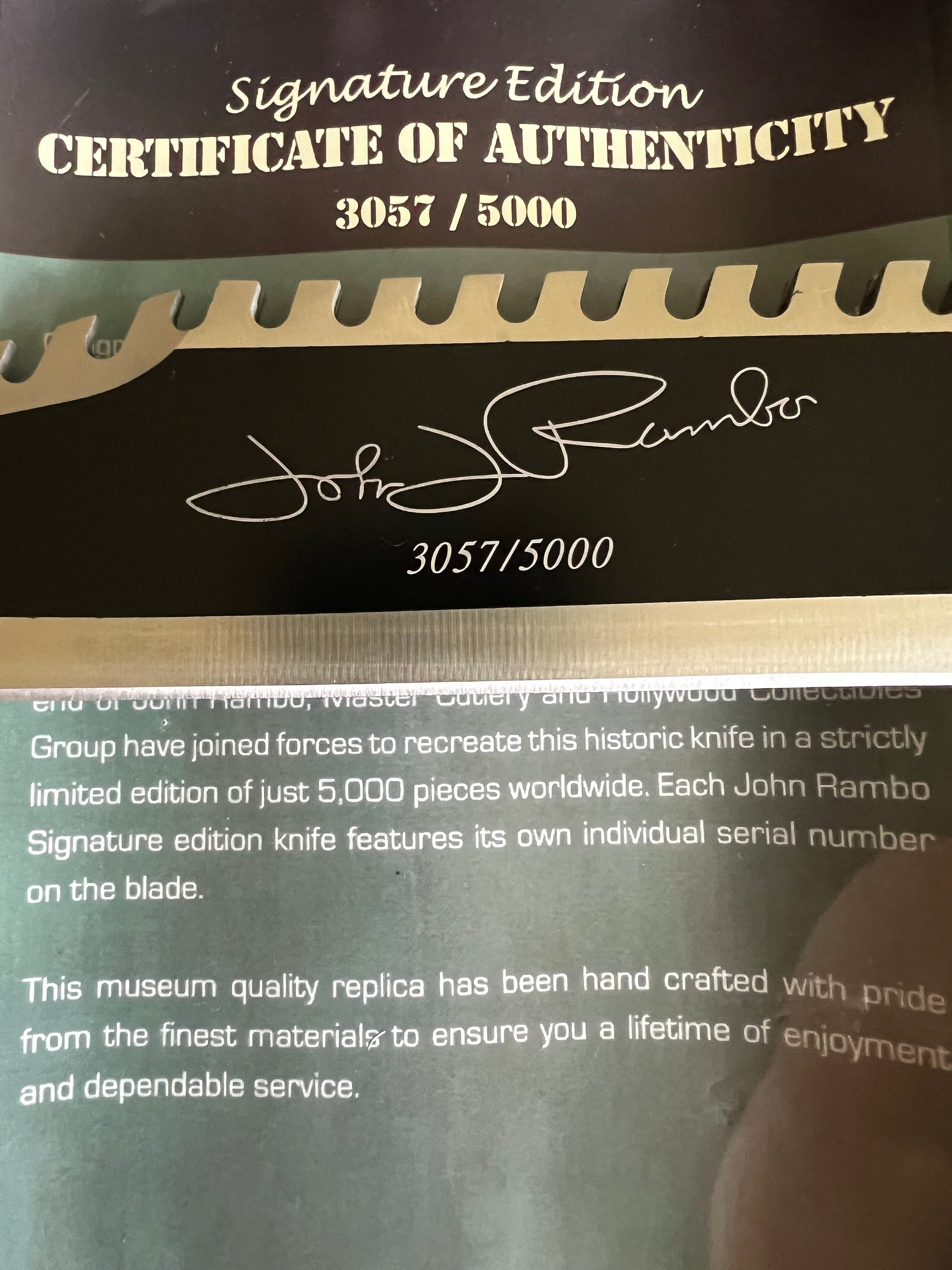 New MC Rambo First Blood Part II John Rambo Limited Edition Knife - Etsy