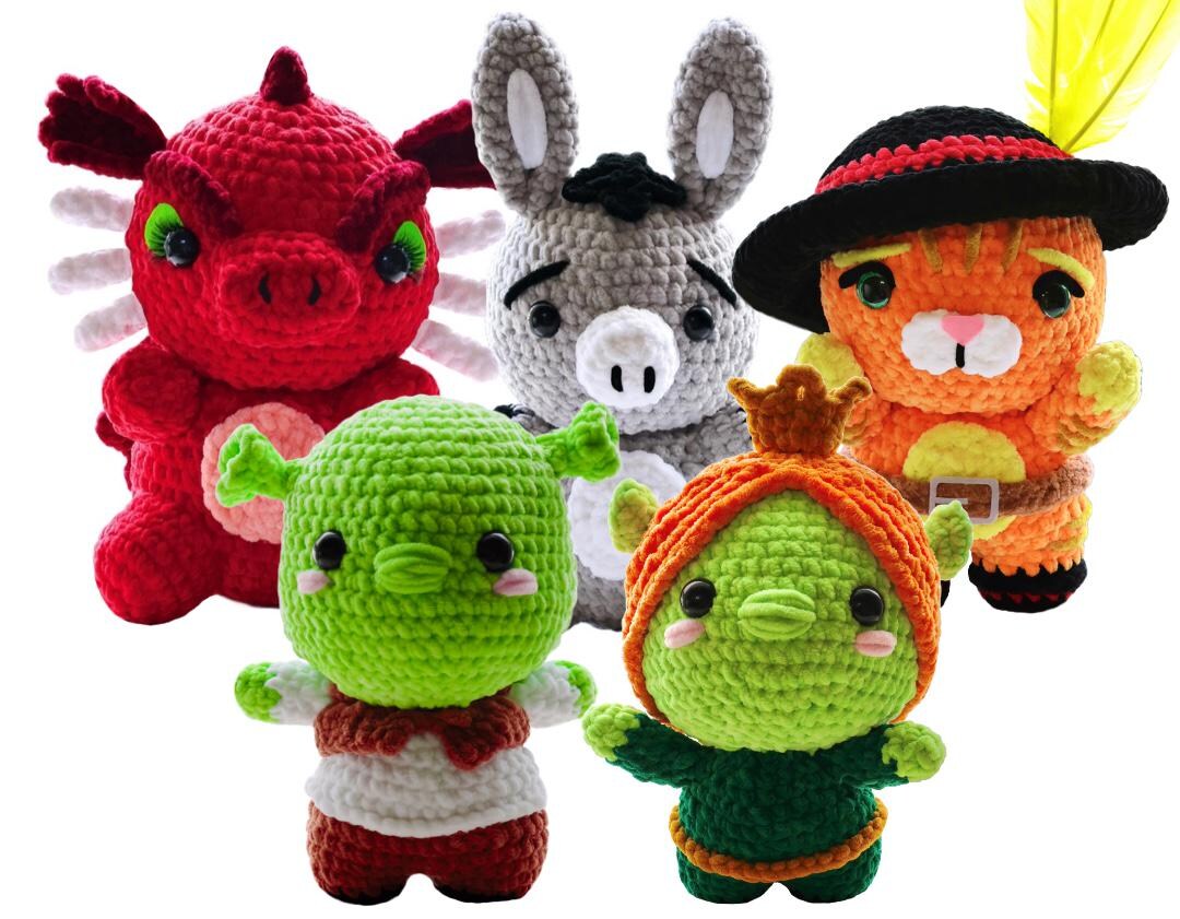 Bundle: 5 in 1 Ogre & Friends jumbo Crochet Pattern Amigurumi Tutorial ...