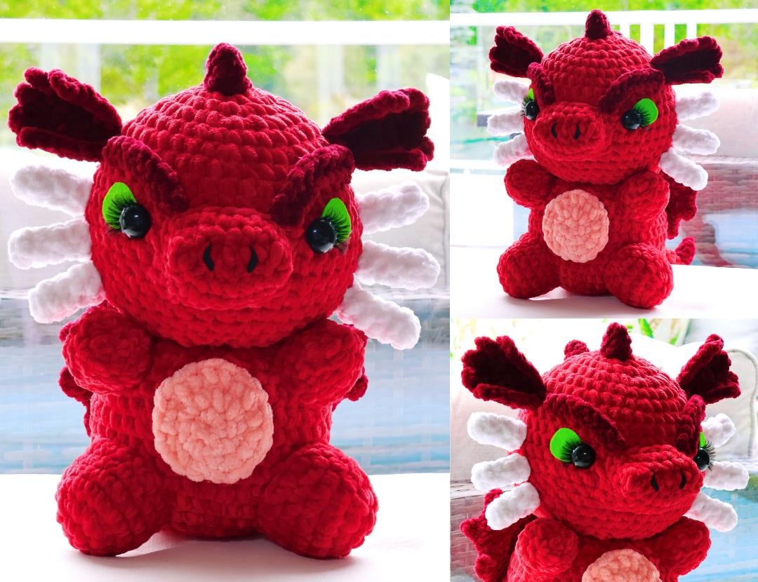 Crochet Pattern Red Dragon (jumbo), Amigurumi Tutorial in English, PDF ...
