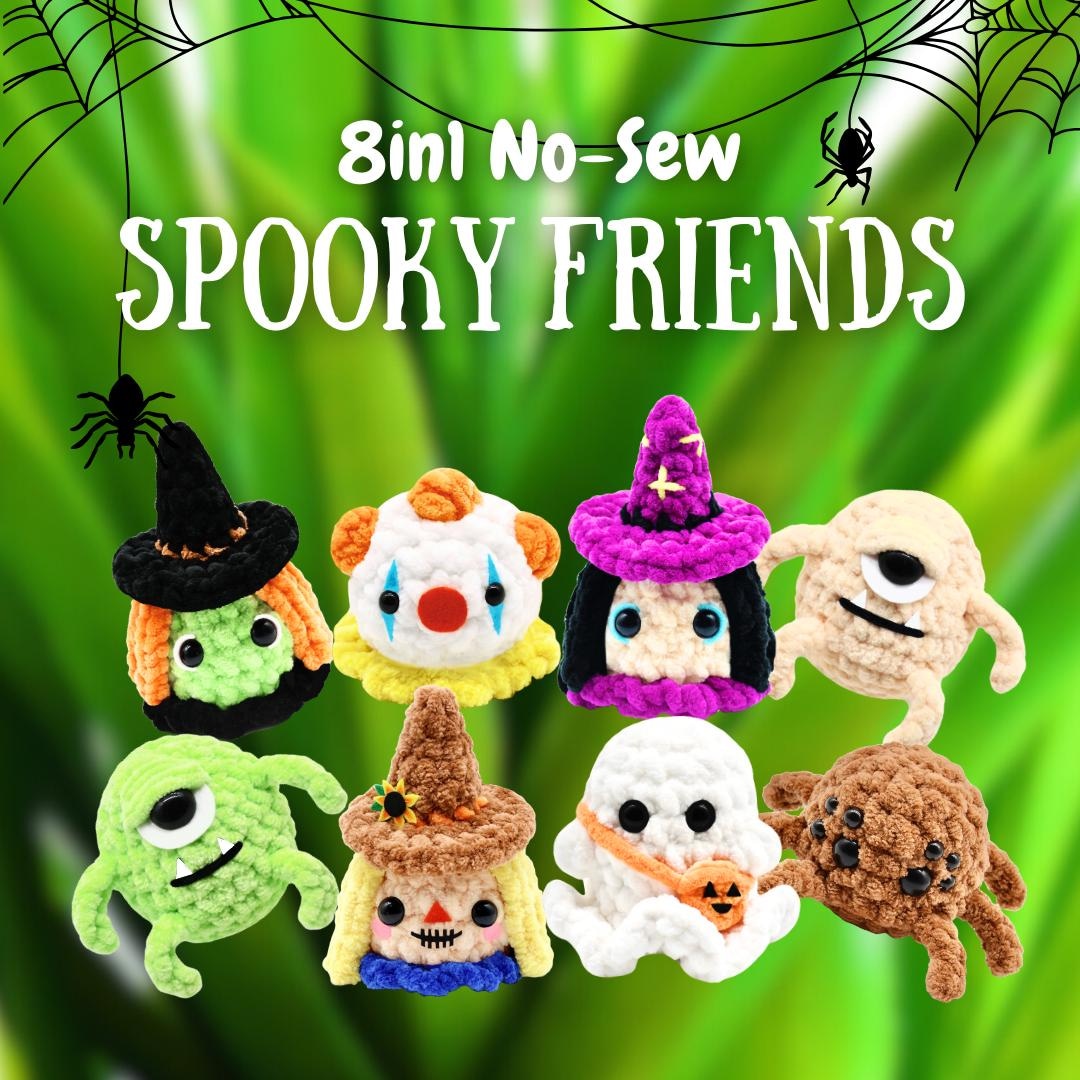 No-sew Crochet Spooky Friends Amigurumi Pattern: 8-in-1 Bundle (PDF ...