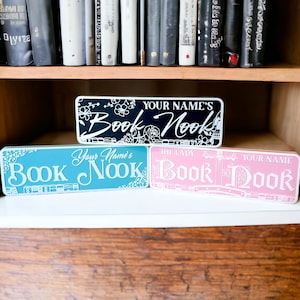 Book Nook Personalized Library Sign Bookshelf Shelf Sitter 3D Printed ...