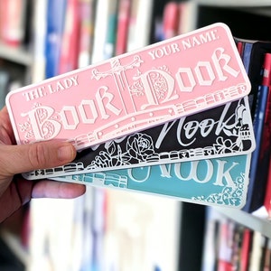 Book Nook Personalized Library Sign Bookshelf Shelf Sitter 3D Printed ...