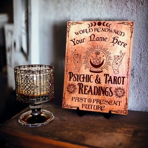 Custom Fortune Teller Sign Personalized Hard Wood Tarot Reading Sign ...