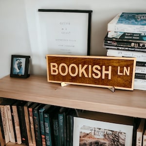Library Street Sign Bookshelf Sign Personalized Laser Engraved Bookish ...