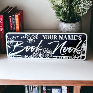 Book Nook Personalized Library Sign Bookshelf Shelf Sitter 3D Printed ...