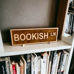 Library Street Sign Bookshelf Sign Personalized Laser Engraved Bookish ...