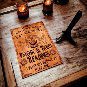 Custom Fortune Teller Sign Personalized Hard Wood Tarot Reading Sign ...
