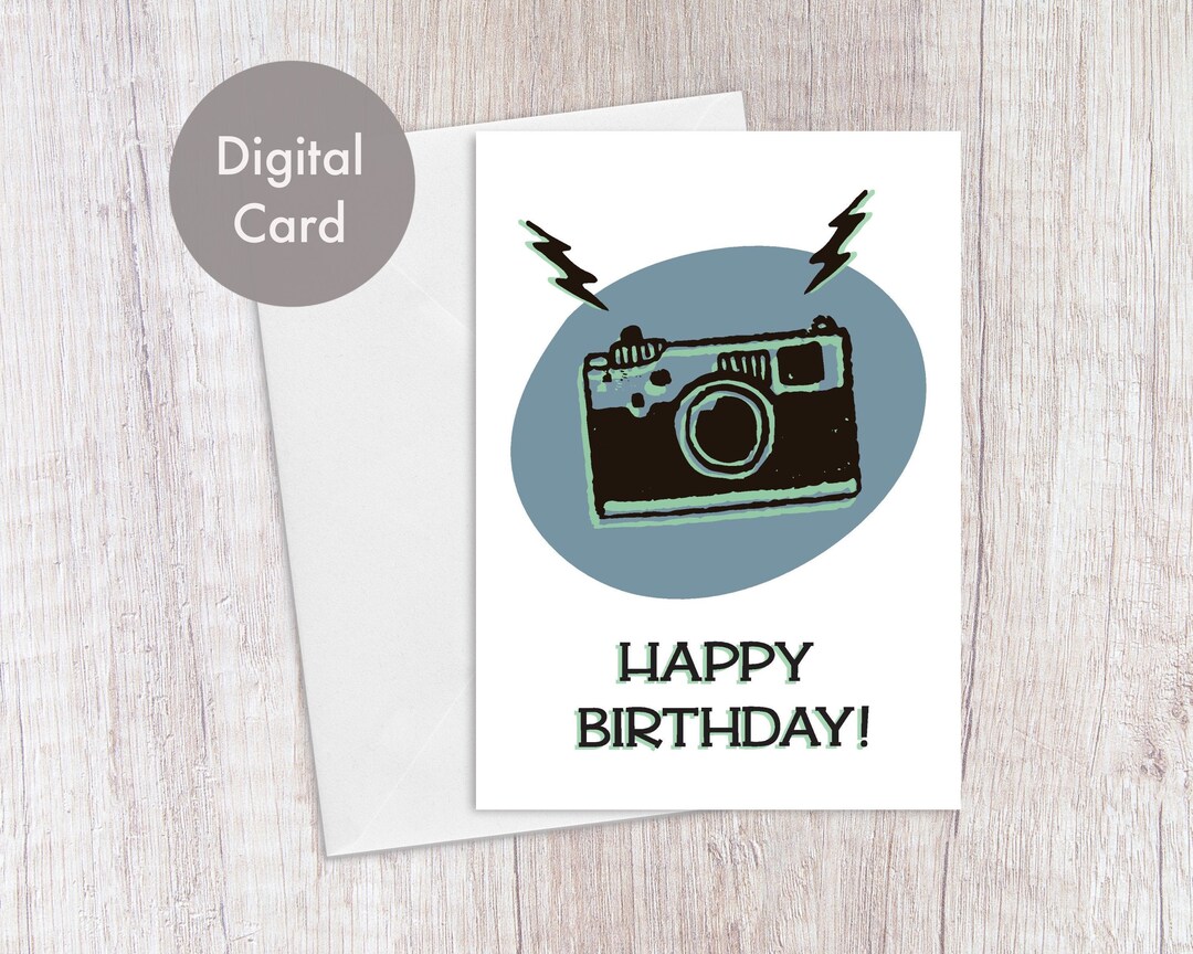 Camera Birthday Card, Photographer Theme (digital Download) - Etsy