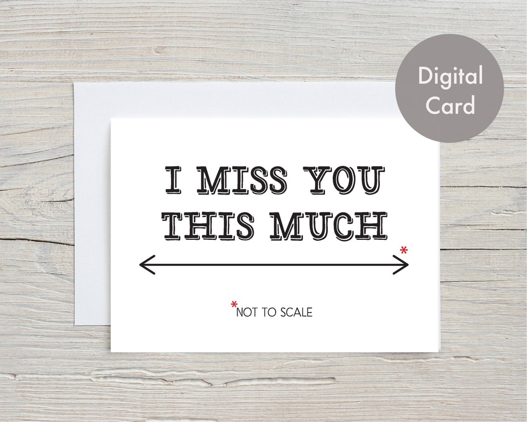Funny Miss You Card, Miss You Gift, Digital Download, Instant Download ...