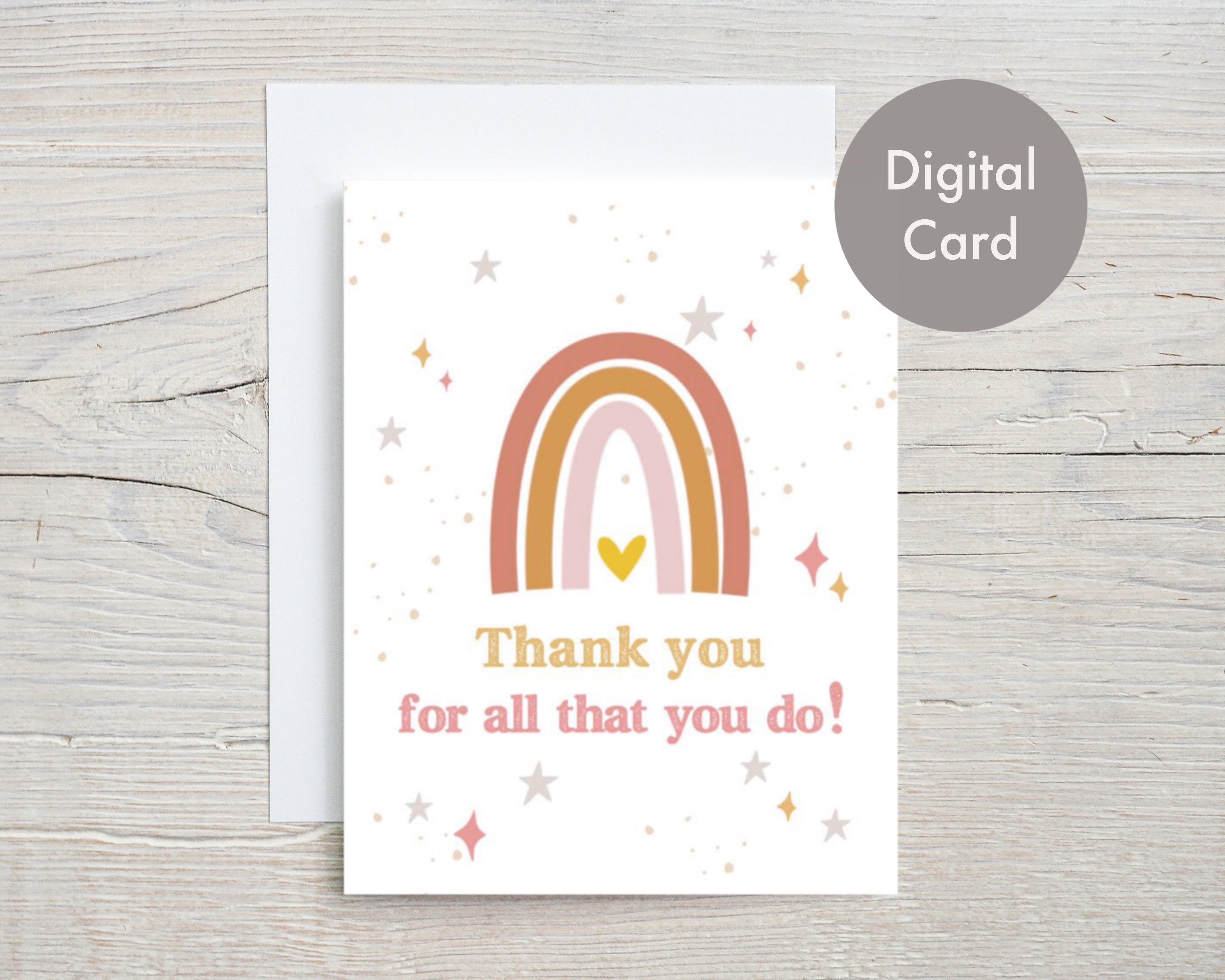 Teacher Card Printable, Thank You Digital Card, Downloadable, Instant ...
