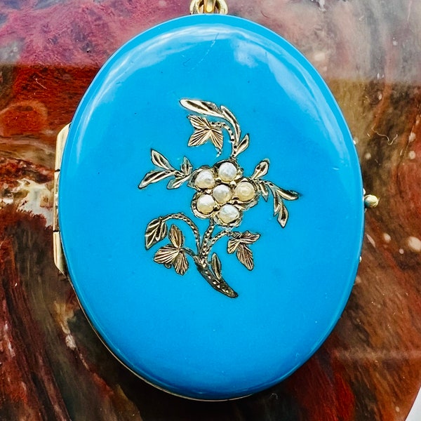 Enamel Locket - Etsy