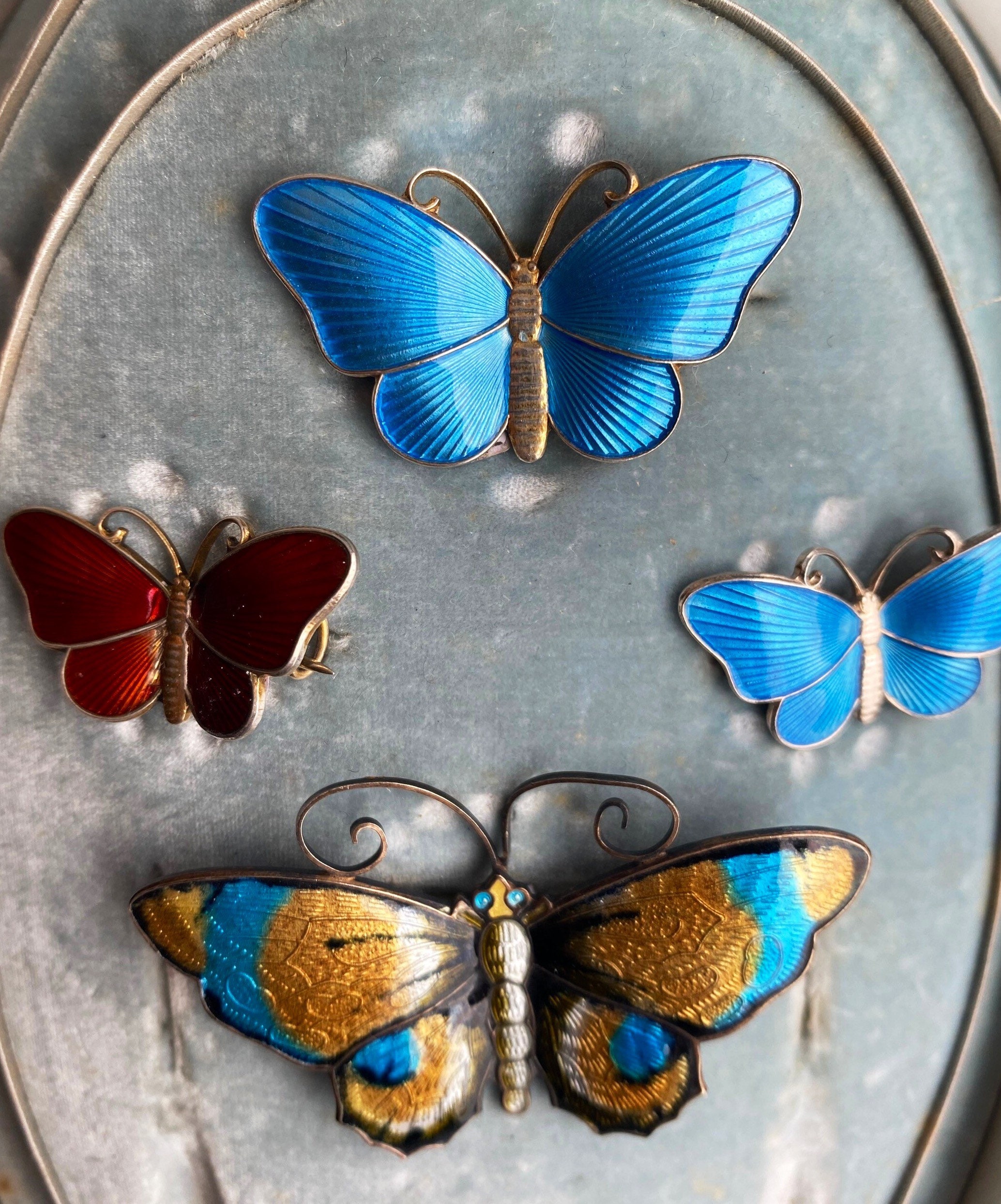 Vintage Norwegian Red Guilloche Enamel Butterfly Brooch Pin - Etsy