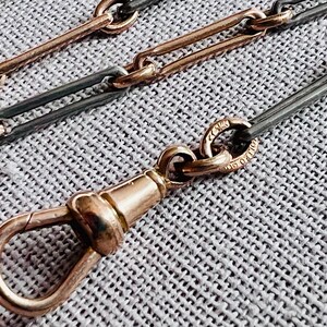 Antique Victorian Rolled Gold Albertina Fetter Link Chain Necklace With ...