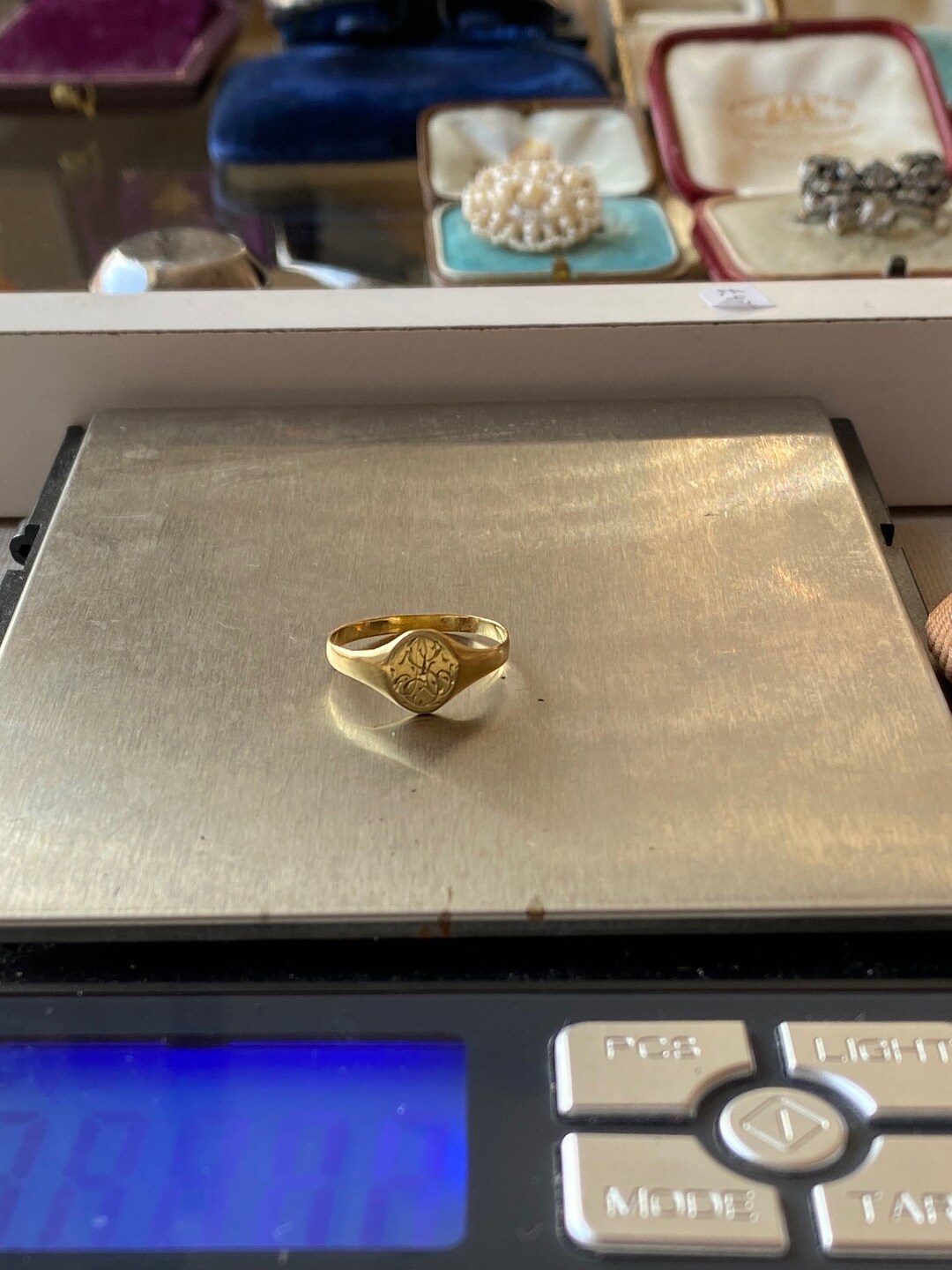 Antique Signet Ring in 18ct Gold W/monogram Inscription UK - Etsy