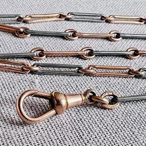 Antique Victorian Rolled Gold Albertina Fetter Link Chain Necklace With ...