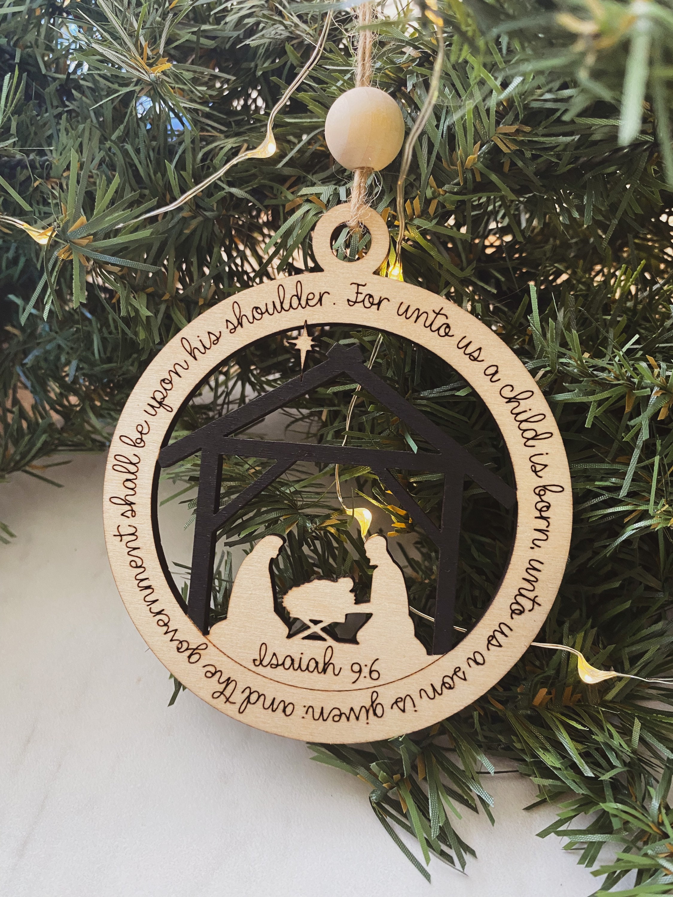 Nativity Scene Ornament Wooden Laser Cut Engraved - Etsy