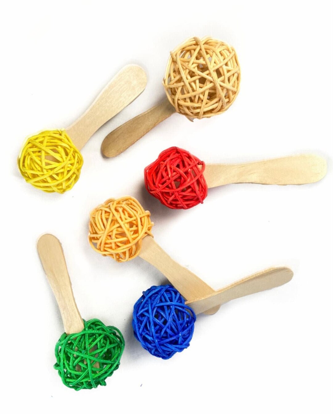 Birds LOVE 6-pack Colorful Popsicles W Vine Ball Foot Parrot Toy - Etsy