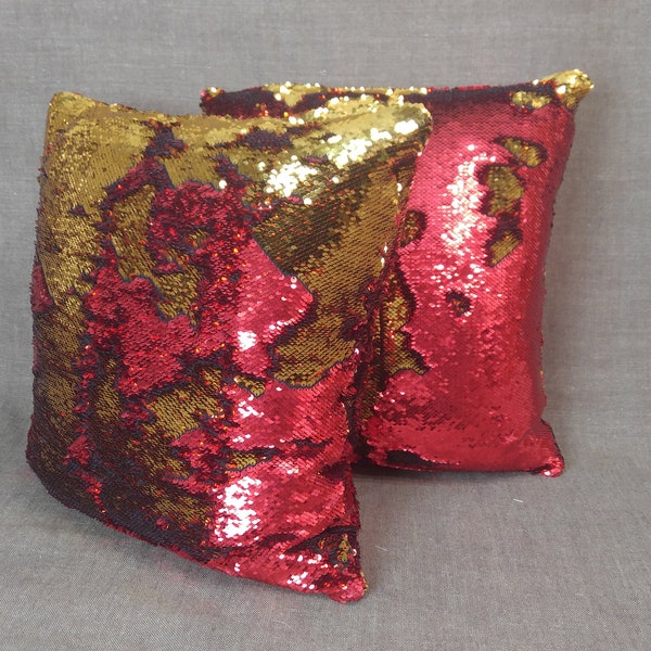 Red and Gold Pillow - Etsy