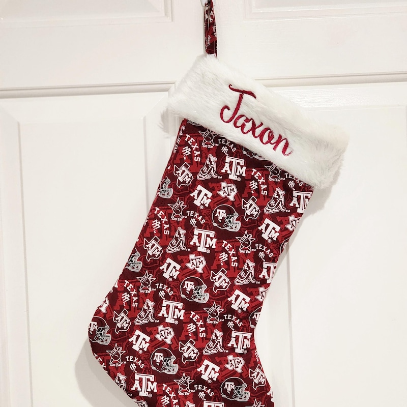 Red M for Stocking - Etsy