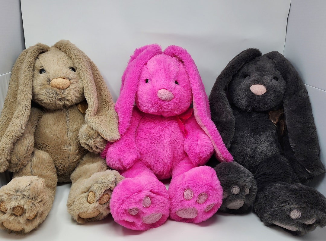 New Embroidered Large Easter Bunny Rabbit Plush Stuffy Stuffed Animal ...
