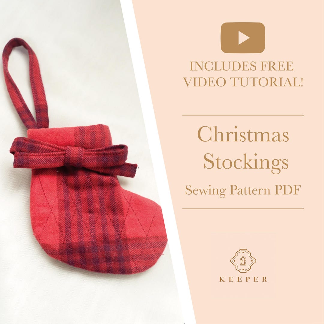 Christmas Stocking Sewing Pattern PDF 2 Sizes Holiday Stocking Pattern ...