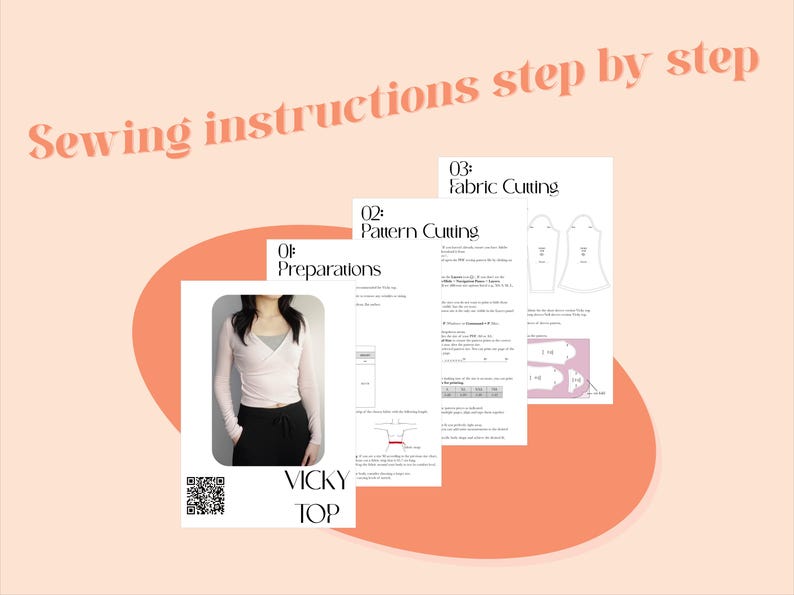 Ballet Wrap Top Sewing Pattern PDF: Bell, Long, Short Sleeves, XS-3XL ...