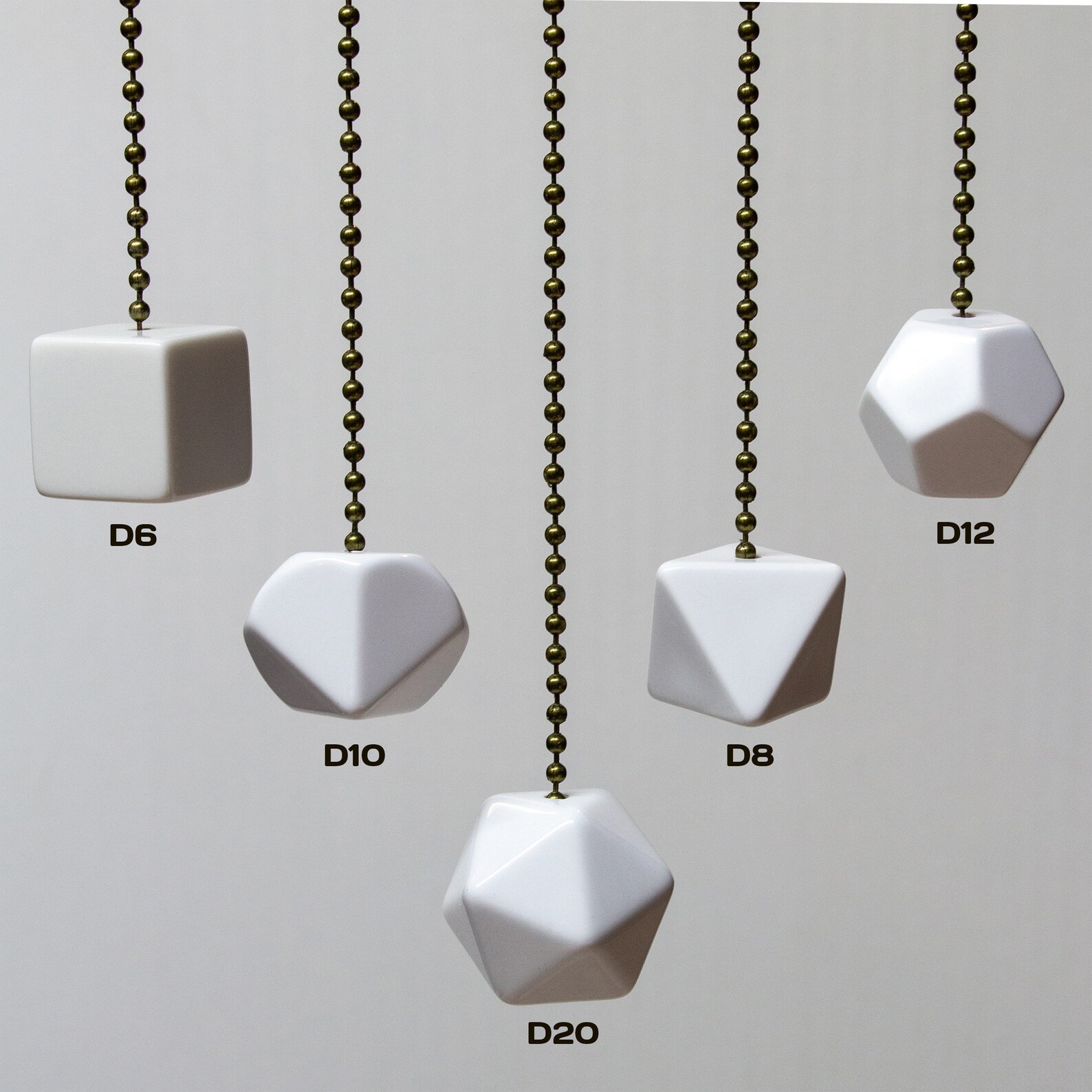 White RPG Dice Pull Chains | Etsy