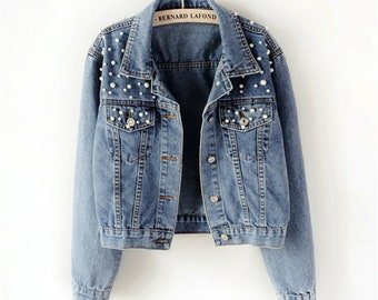 Diamond Denim Jacket - Etsy
