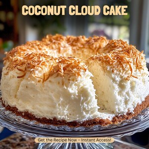 BEST RECIPE for Coconut Cloud Cake | Instant Download PDF | Fluffy Coconut Cake With Creamy ...