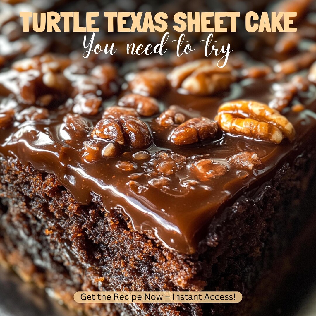 BEST RECIPE for Turtle Texas Sheet Cake | Instant Download PDF | Cake ...