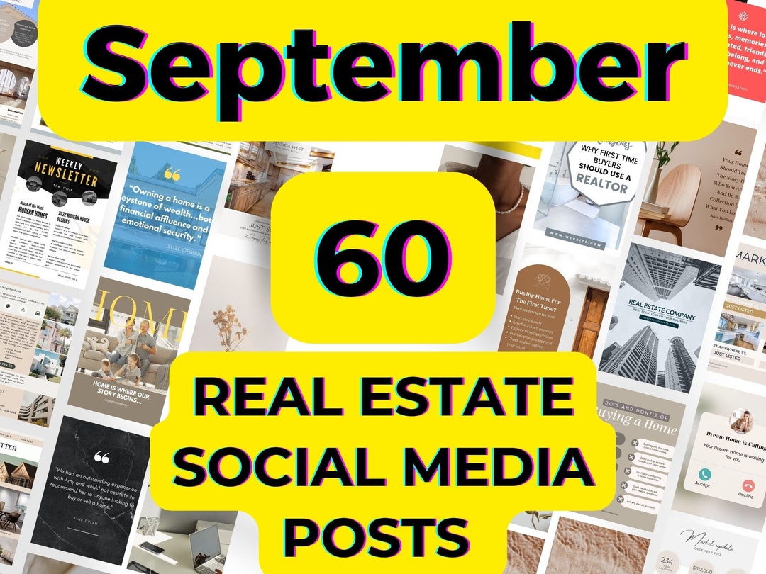 60 September Real Estate Templates Realtor Marketing Real - Etsy