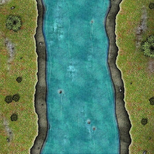 Dungeons and Dragons River Battle Map - Night/day - Dnd, D&D, 5e ...