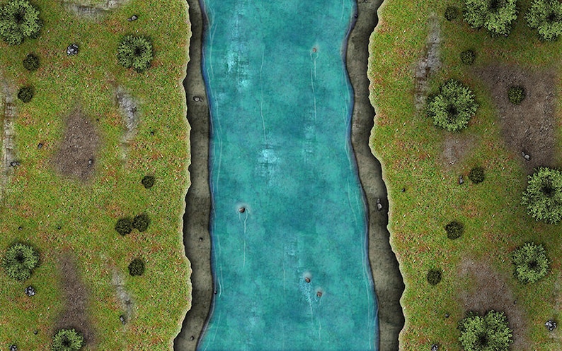 Dungeons and Dragons River Battle Map - Night/day - Dnd, D&D, 5e ...