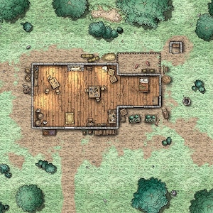 Dungeons and Dragons Forest Hideout / Cabin Battle Map - Night/day ...