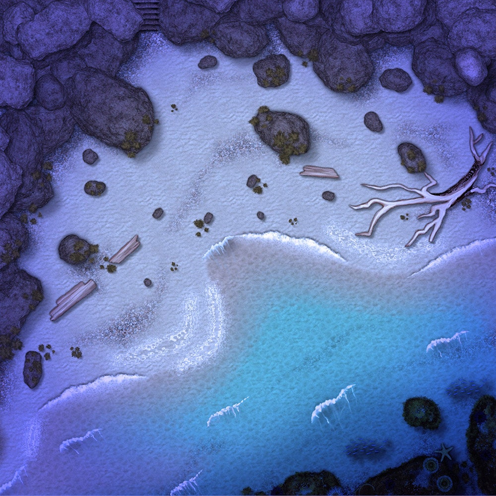 Dungeons and Dragons Beach Battle Map - Night/day - Dnd, D&D, 5e ...