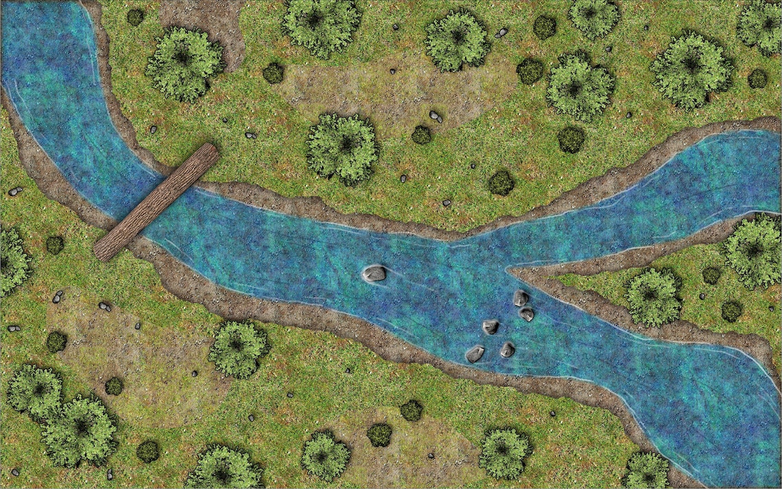 Dungeons and Dragons River Battle Map - Night/day - Dnd, D&D, 5e ...