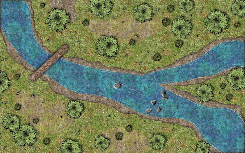 Dungeons and Dragons River Battle Map - Night/day - Dnd, D&D, 5e ...