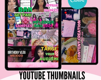 Youtube Thumbnail Template Set Pastel Theme - Etsy