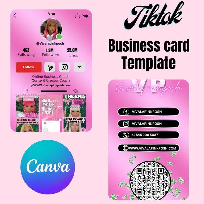 Tiktok Feed Business Card Template - Etsy